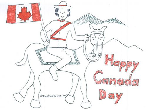 Canada Day Colouring Sheet (Free Printable) RCMP Mountie on Horse Art ...